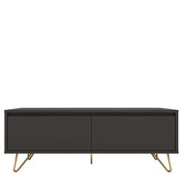 Pharao24.de TV Lowboard in Anthrazit und Goldfarben 120 cm breit