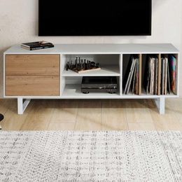 Pharao24.de TV Lowboard Fernsehtisch mit Schubladen in Holzoptik foliert