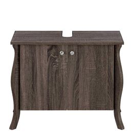 Pharao24.de Waschbecken Unterschrank in Eiche Grau 86x55x35 cm