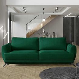 Pharao24.de Couch Sofa aus Samt mit Armlehnen