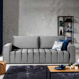 Pharao24.de Sofa Dreisitzer Sofa aus Samt mit Armlehnen