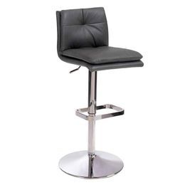 Pharao24.de Design Hochhocker in Dunkelgrau Chromfarben