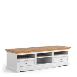 Pharao24.de Fernsehlowboard Holz im Landhausstil Weiß und Kieferfarben