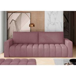 Pharao24.de Sofa Dreisitzer aus Samt mit Armlehnen
