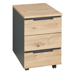 Pharao24.de Schreibtischcontainer mit Rollen - drei Schubladen 66 cm hoch