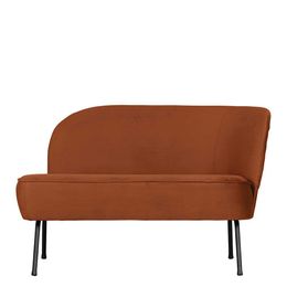 Pharao24.de Rostfarbene Samt Couch im Retrostil 110 cm breit