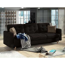 Pharao24.de Sofa Dreisitzer Sofa in Dunkelbraun mit Bettkasten