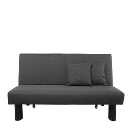 Pharao24.de Ausklappbares Sofa in Dunkelgrau Flachgewebe Faltmechanik
