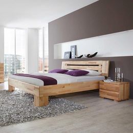 Pharao24.de Ehebett mit Nachtkommoden Kernbuche Massivholz (dreiteilig)