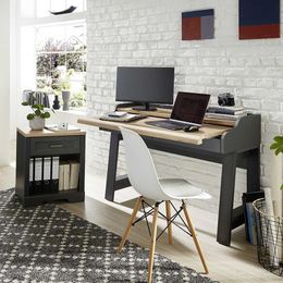 Pharao24.de Laptopschreibtisch mit Rollcontainer Landhausstil (zweiteilig)