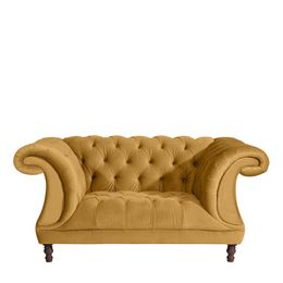 Pharao24.de Maisgelber XL Sessel aus Samtvelours Neo Barockstil