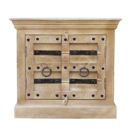 Pharao24.de Unterbeckenschrank im Shabby Chic Stil Mangobaum Massivholz