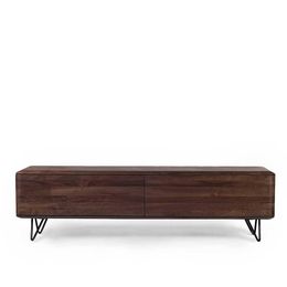 Pharao24.de Fernsehunterschrank aus Nussbaum Massivholz Push to open Funktion