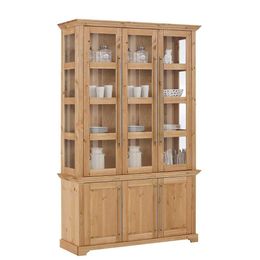 Pharao24.de Wohnzimmerschrank mit drei Glastüren Landhausstil