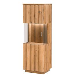 Pharao24.de Esszimmer Vitrinenschrank aus Wildeiche Massivholz LED Beleuchtung