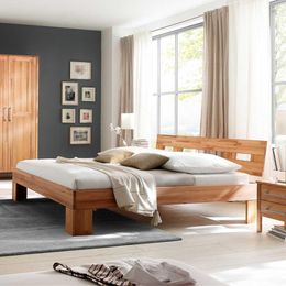 Pharao24.de Bett in Kernbuchefarben modern