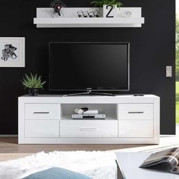 Pharao24.de TV Lowboard in Hochglanz Weiß 180 cm breit