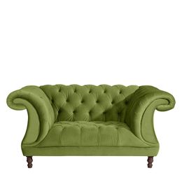 Pharao24.de Wohnzimmer Sessel XL Barock in Oliv Grün Nussbaumfarben