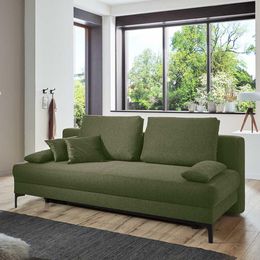 Pharao24.de Bettcouch modern in Oliv Grün Federkern