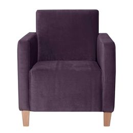 Pharao24.de Wohnzimmer Sessel dunkellila aus Samtvelours modernem Design