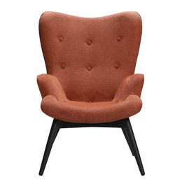 Pharao24.de Kaminsessel in Kupferfarben Webstoff Skandi Design