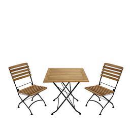 Pharao24.de Balkon Sitzgruppe aus Teak Massivholz klappbar (dreiteilig)