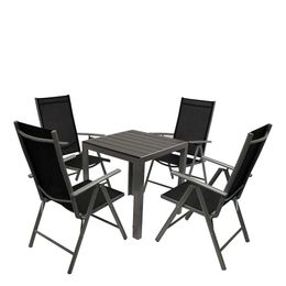 Pharao24.de Sitzgarnitur für den Garten in modernem Design klappbar (fünfteilig)
