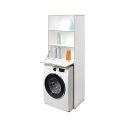 Tchibo - Waschmaschinenschrank - 65x47,5x185cm - silber - Holz / Aluminium