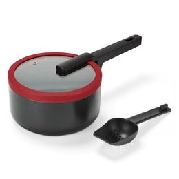 Tchibo - Alu-Stielkasserolle mit Deckel - schwarz