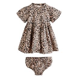next Set: Kleid und Unterhose Mädchen Größe 56 kastanienbraun / hellbraun / dunkelbraun
