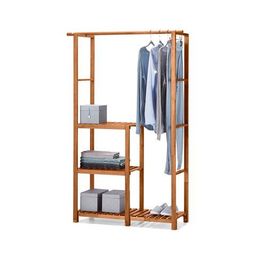Tchibo - Universal-Massivholz-Ordnungsregal inkl. Kleiderstange - 105x36x160cm - akazie - Akazienholz