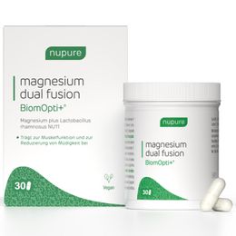 nupure BiomOpti+ Magnesium Dual Fusion - 3-in-1-Formel mit Magnesium und patentierten Milchs&auml;urebakterien