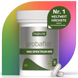Testsieger Probiotika &deg; Kulturen komplex - nupure Darmsanierung & Darmkur Probaflor Max Spektrum N95 80 Kapseln 3 Packungen