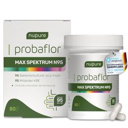 Testsieger Probiotika &deg; Kulturen komplex - nupure Darmsanierung & Darmkur Probaflor Max Spektrum N95 80 Kapseln