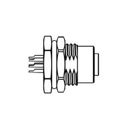 Amphenol LTW Rundsteckverbinder, M12, Steckbuchse, Gerade, Pole - 5, Gel&ouml;tet, Panelmontage - M12A-05PFFS-SF8001