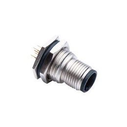 Amphenol LTW Rundsteckverbinder, M12, Stecker, Gerade, Pole - 3, Leiterplatten-Klemme, Panelmontage - M12A-03PMMP-SF8001