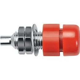 Sch&uuml;tzinger Bananenbuchse Rot 4 mm Nickel 33VAC 70VDC 32A Flachstecker 4,8 x 0,8 mm - IBU 401 NI / RT