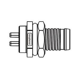 Amphenol LTW Rundsteckverbinder, M8, Stecker, Gerade, Pole - 4, Leiterplatten-Klemme, Panelmontage - 8P-04PMMP-SF7001