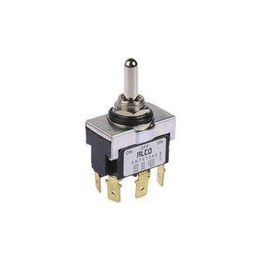 TE Connectivity Toggle Switch, Panel Mount, (On)-Off-(On), DPDT, Tab Terminal - AWTS1504