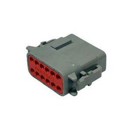 DEUTSCH - TE Connectivity Geh&auml;use, Stecker, 2 Reihen, 12 Pole ,Eingabeoption A, Grau - DTM06-12SA