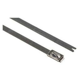 HellermannTyton Cable Tie, Roller Ball, 201mm x 4.6 mm, Metallic 316 Stainless Steel, Pk-100 - 2552604