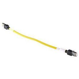Omron Industrial Automation Cat6a Male RJ45 to Male RJ45 Ethernet Cable, FTP, STP, Yellow LSZH Sheath, 300mm - XS6W-6LSZH8SS30CM-Y