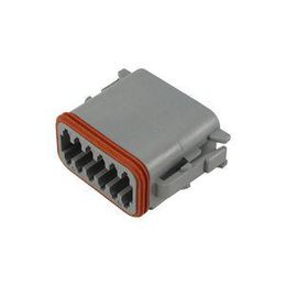 DEUTSCH - TE Connectivity Geh&auml;use, Buchse, 2 Reihen, 12 Pole ,Eingabeoption A, Grau - DT06-12SA