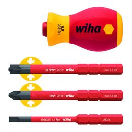 wiha Schraubendreher mit Bithalter Set SoftFinish® electric slimVario® Stubby 4-tlg. (41230)