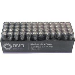 RND Prim&auml;rbatterie, Alkali, AAA, 1.5V, Ultra Power, Packung &agrave; 48 St&uuml;ck - RND 305-00001