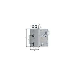 Schlosskasten DIN L/R Maß A172xB94xC60mm Maß E 30mm Dornm.60mm GAH ; GAH Alberts (417031)