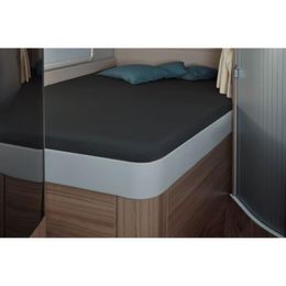 Spannbettlaken, 142 x 195 (158 / 42) cm für französisches Bett im Reisemobil, titanium