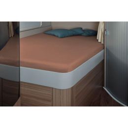 Spannbettlaken, 142 x 195 (158 / 42) cm für französisches Bett im Reisemobil, hellbraun