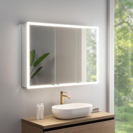 rivea Dia Spiegelschrank B: 120 cm mit 3 T&uuml;ren, mit umlaufender Beleuchtung, BR0539MI,