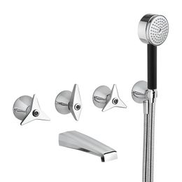 Mamoli GIO Ponti Zweigriff-Wannenarmatur mit Brausegarnitur, Unterputz, 2519FR14PE01,